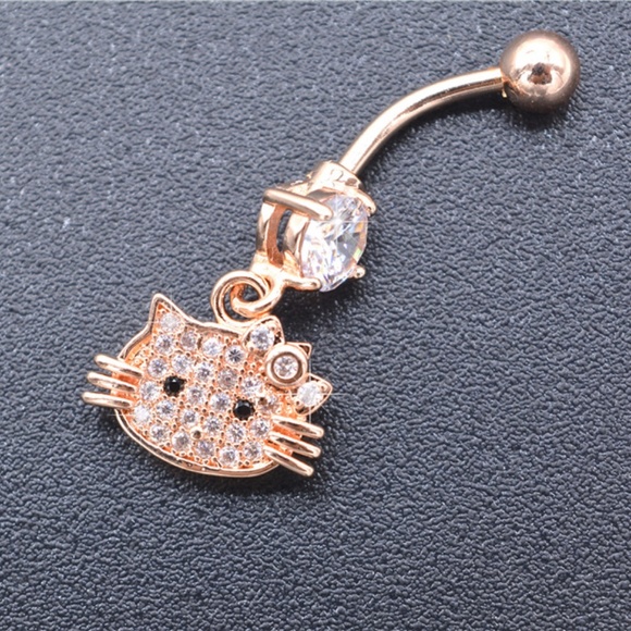 Hello Kitty | Jewelry | Hello Kitty Navel Belly Button Ring Rose Gold ...
